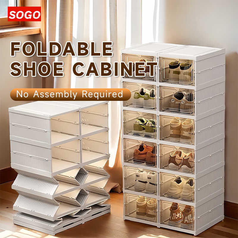 SOGO Foldable Box Transparent Plastic Stackable Free Installation ...