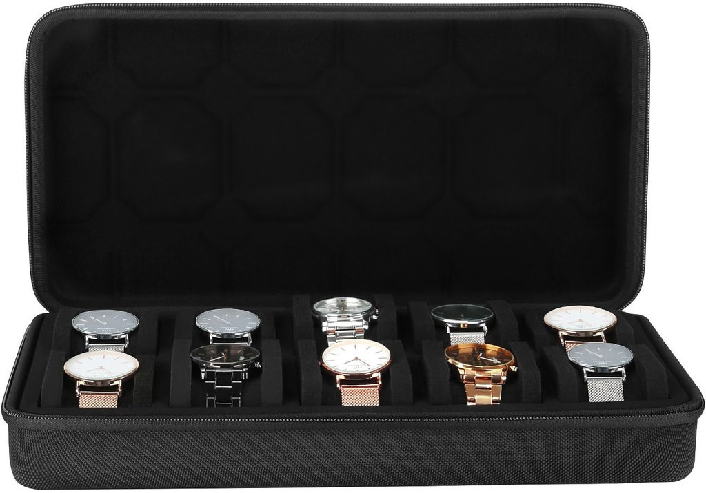 10 Slots Watch Storage Box Portable Travel Zipper Oxford Cloth Storage ...