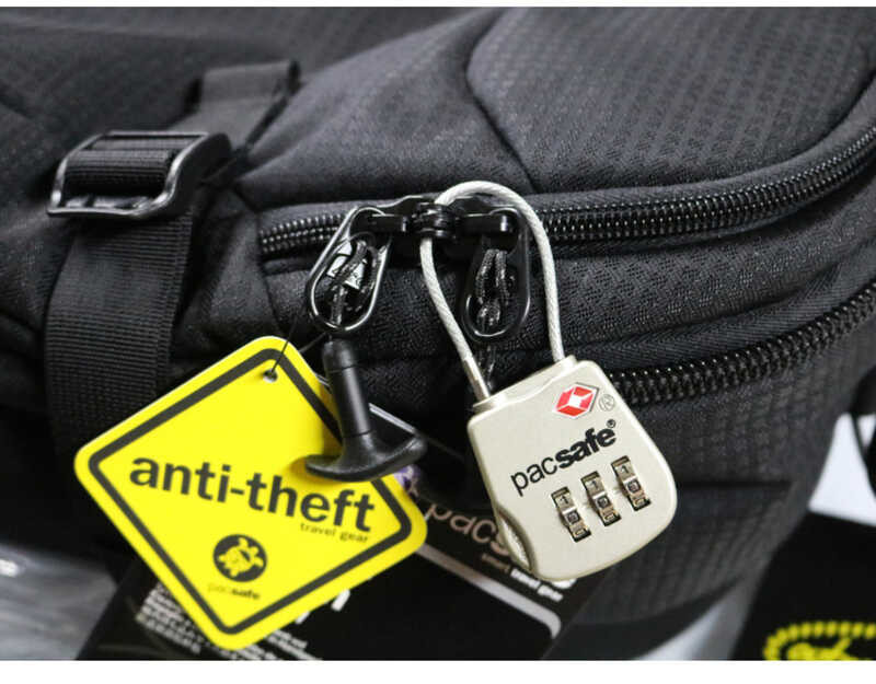 Pacsafe Steel Password Backpack Padlock Travel Bag Wire Rope Lage TSA ...