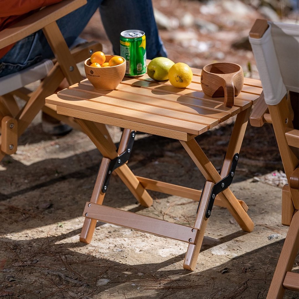 Outdoor Folding Solid Wood Horse Stool, Camping Table And Chair Dual ...