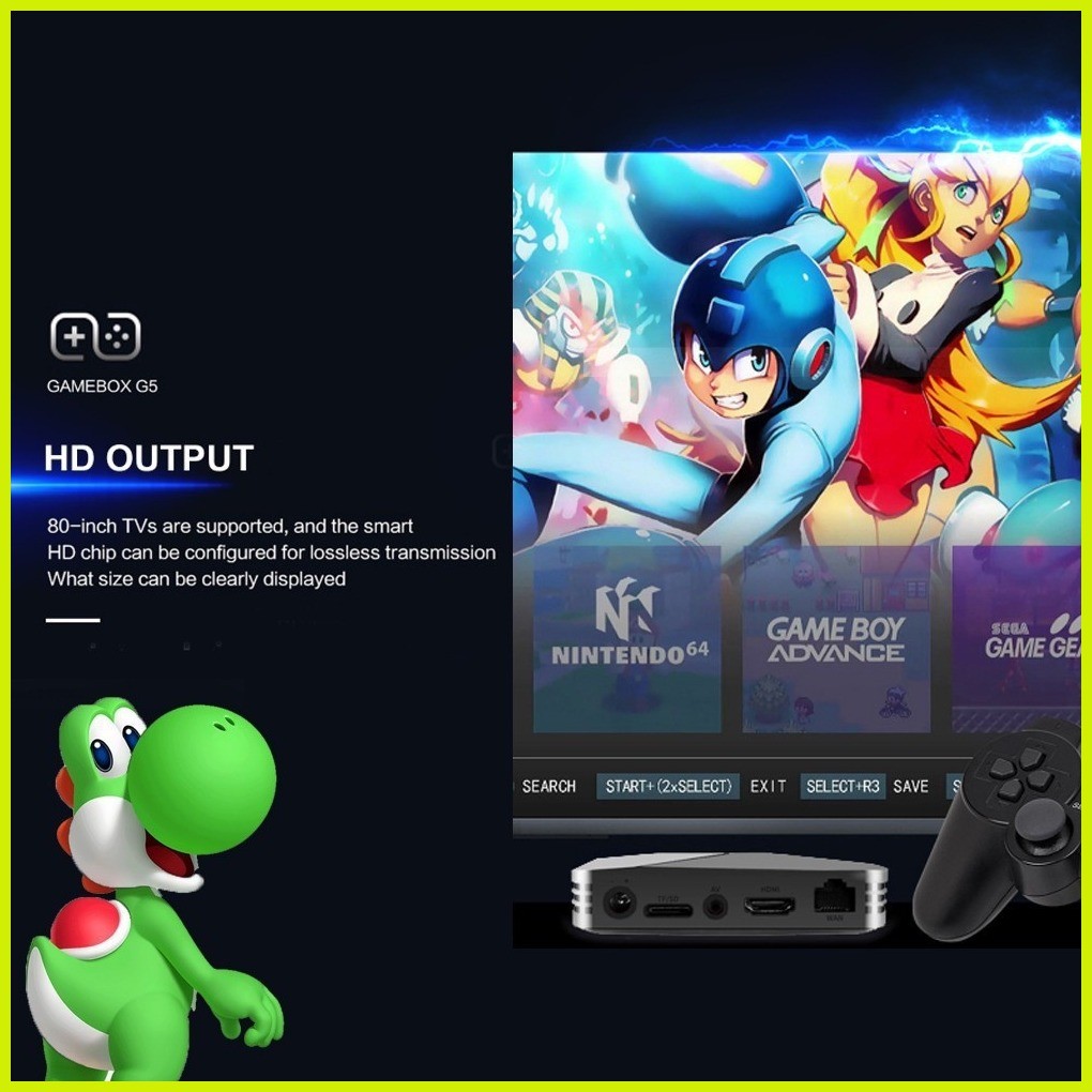 GAME BOX G5 + Android tv box With 2 in 1 Wireless Controller Gaming ...