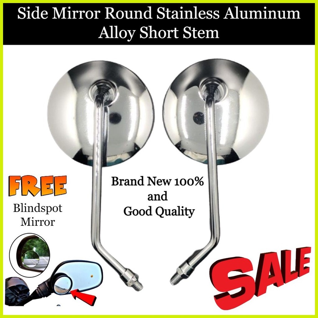 BAJA CT100 Side Mirror Round Stainless Aluminum Alloy Short stem | With ...