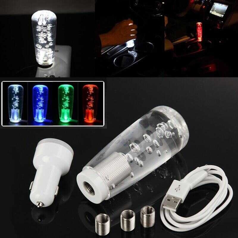Car 12/24V Handle Gear Bubble Crystal Truck Shift Knob Manual Shifter ...