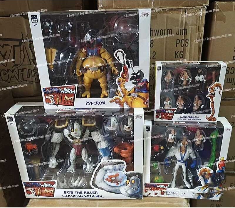 C Pdna 1/12 Earthworm Jim Figure Psy Crow Bob The Killer Professor ...