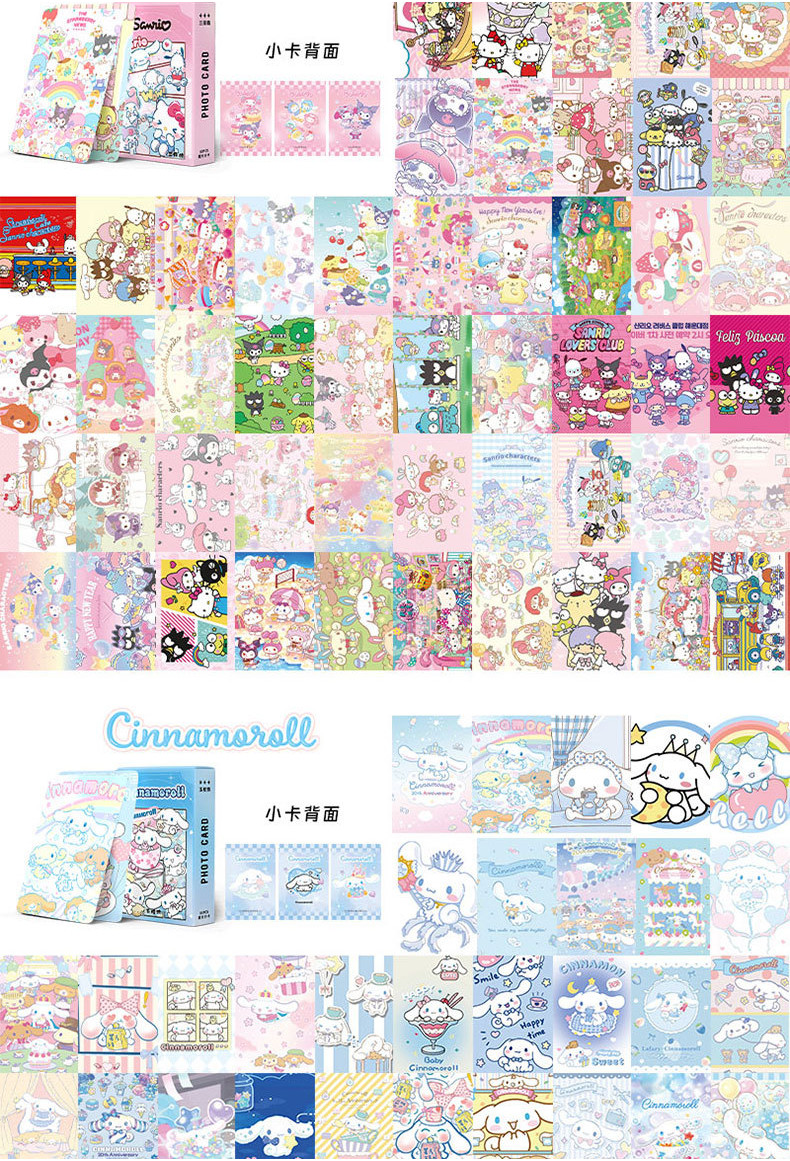 Sanrio 50PCS Laser Lomo Card Kuromi Kitty Cute Flash Photocard | Shopee ...