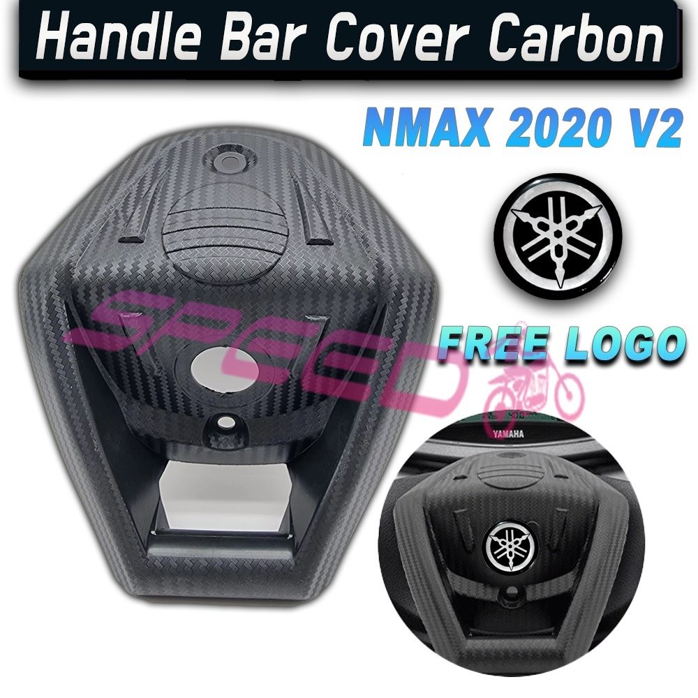 SP Nmax 2020 V2 Carbon Handle Bar Cover With LOGO Sticker CELLPHONE HOLDER/MOUNTING HOLE ...