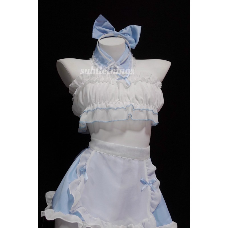 Anime Cute Light Blue Uniform Cosplay Costume Sweet Bow Skirt Set Women ...
