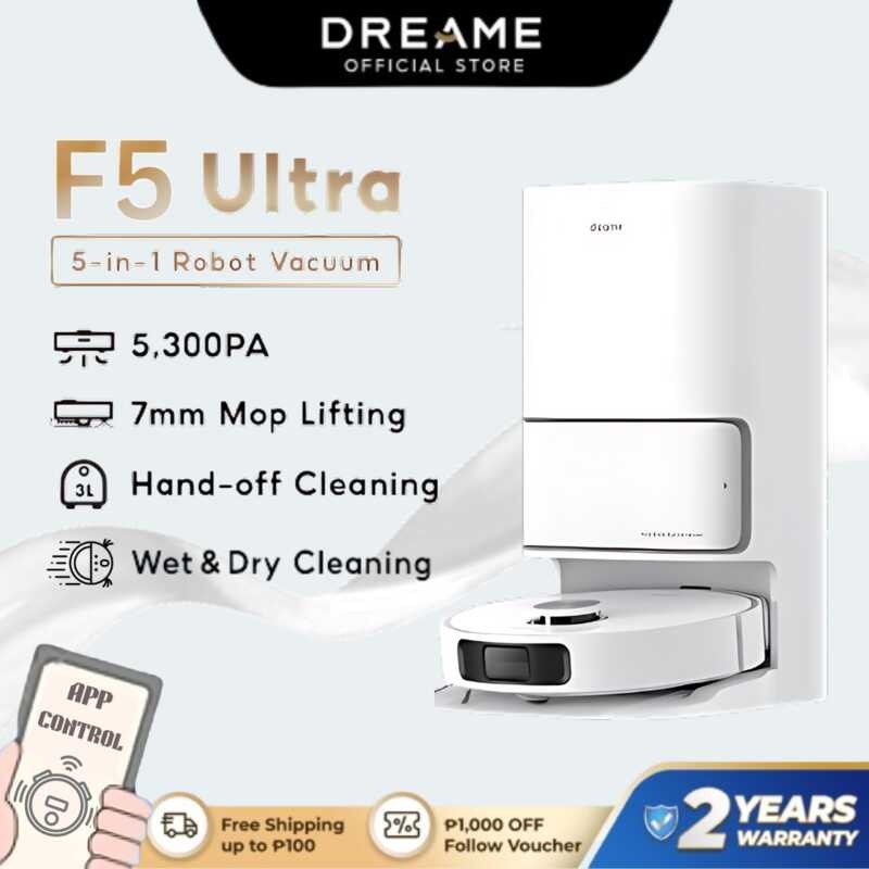 F5 Dreame Ultra AI Smart Robot Vacuum Cleaner Self-Cleaning With Hot ...