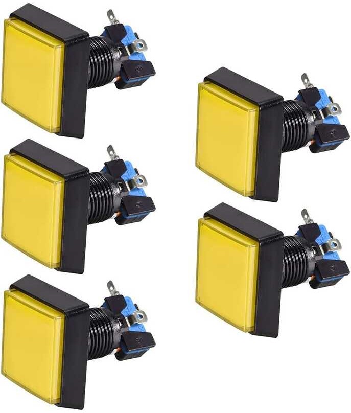 Game 50x50 u Square 12V LED Illuminated Push Button Switch with Micro switch for Arcade Video G ...