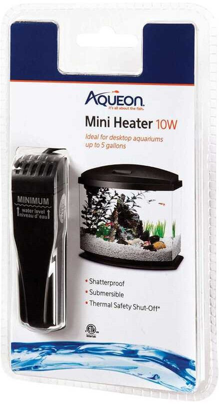 Aqueon Small Aquarium Fish Tank Submersible Mini Flat Heater Up to 5 ...