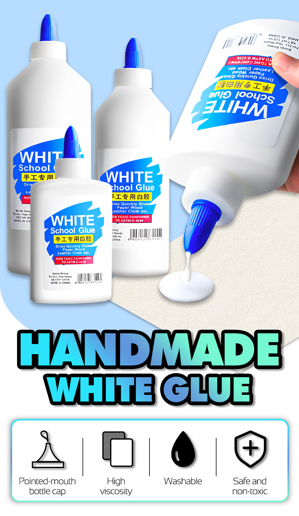 White Glue 120ML Student Hand Work School Supplies Office Supplies ...