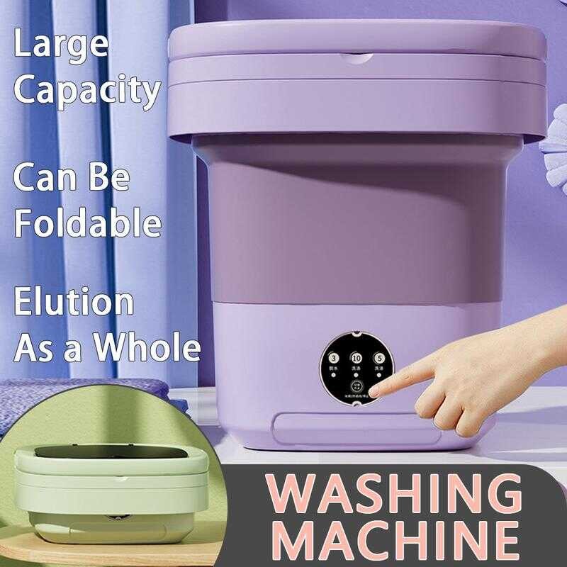 8L Mini Washing Machine Fully Automatic Stand Portable Washing Machine ...