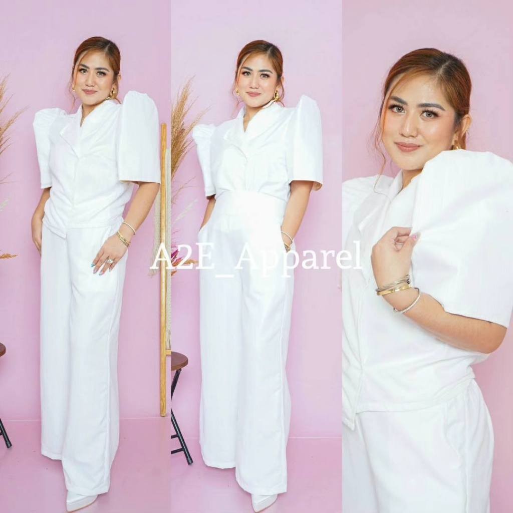 A2E | Divina Terno | Modern Filipiniana Terno Coordinates Collared Top ...