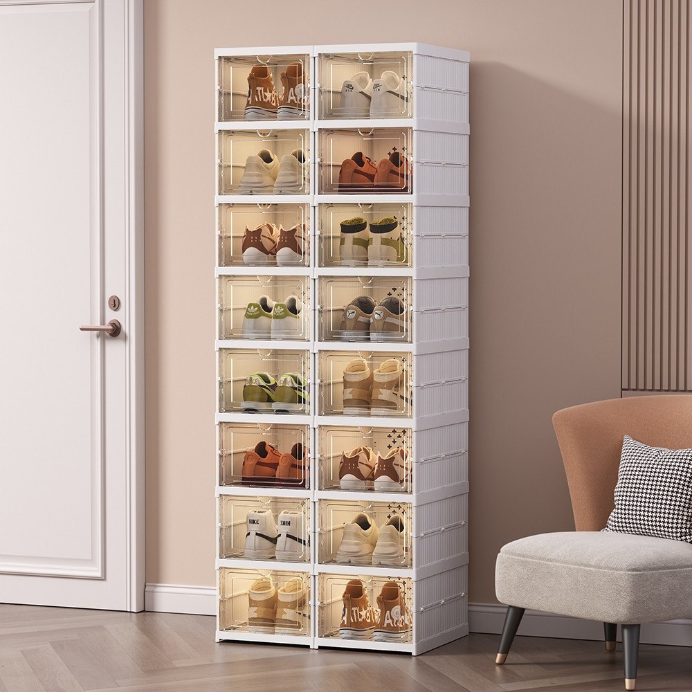 Foldable Shoe Box Shoe Rack Organizer shoe storage shoe cabinet Dust ...