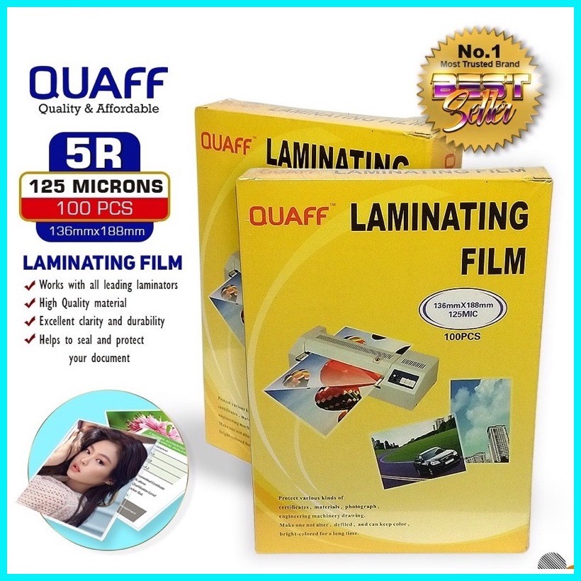 Quaff laminating film 5R 250mic 100pcs per pack | Shopee Philippines