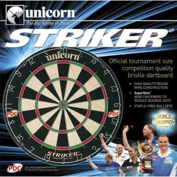 Unicorn Striker Bristle Dartboard Na May FREE One80 Blaster Dart Pin ...