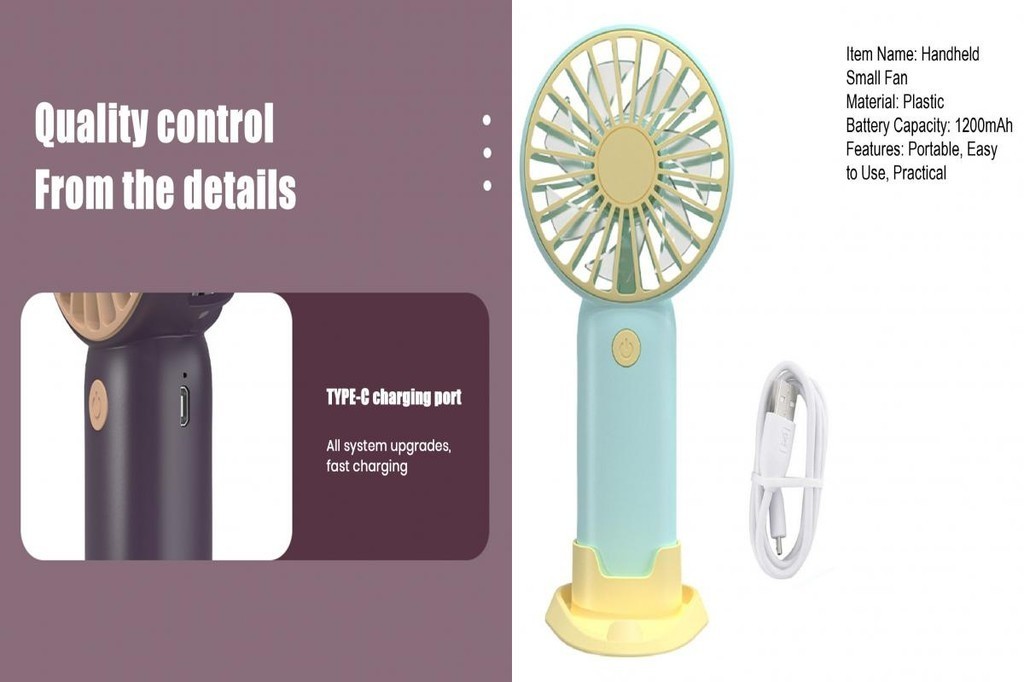 GOF Handheld Fan Ergonomic Handheld Fan Portable Pocket Fan with Strong ...
