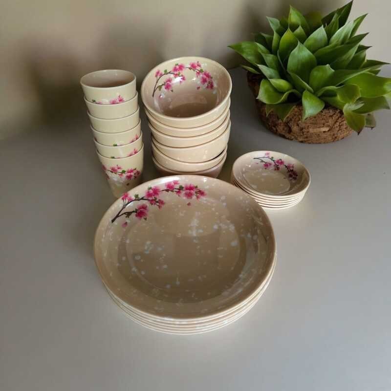Series Sakura Mocha Set Ng Plates,Saucer,Cups And Bowls 6Pcs Bawat ...