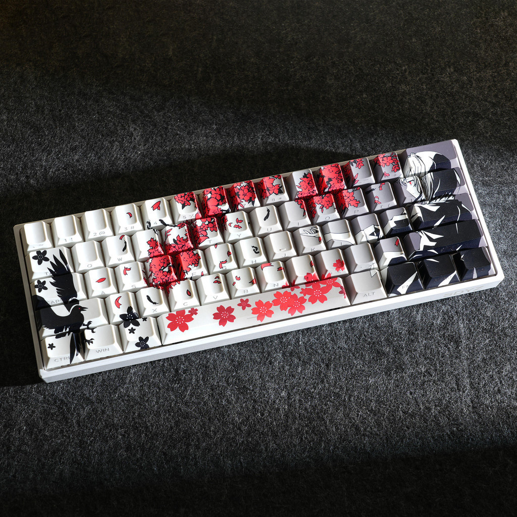Spot Keycap Sublimation Sakura Raven Keycap Sakura PBT Sublimation ...