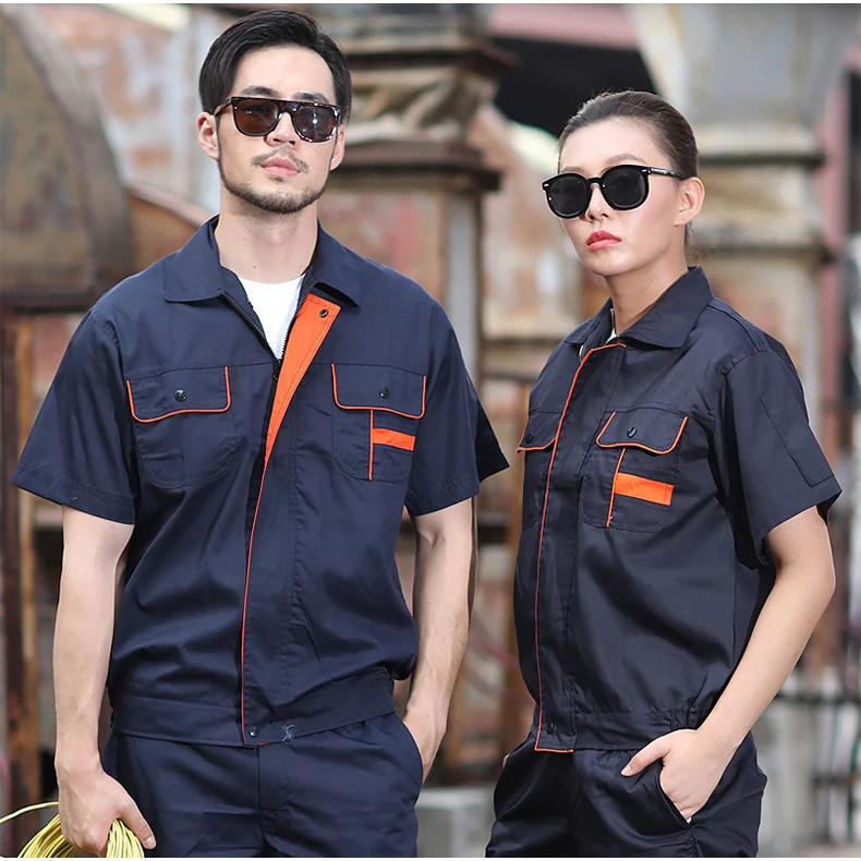 Summer Short Sleeve Overalls Men's Auto Repair Workwear Engineering Uniform Factory Uniforms ...