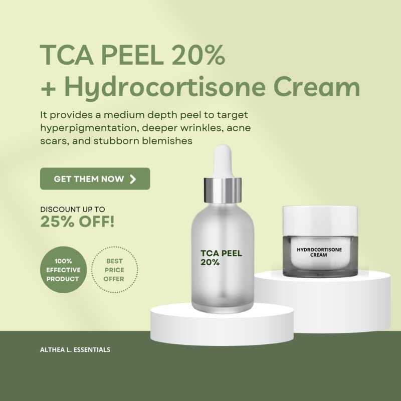 TCA PEEL 20% WITH HC CREAM FOR ANTI-ITCH REDNESS, DEEP EXFOLIATING ...