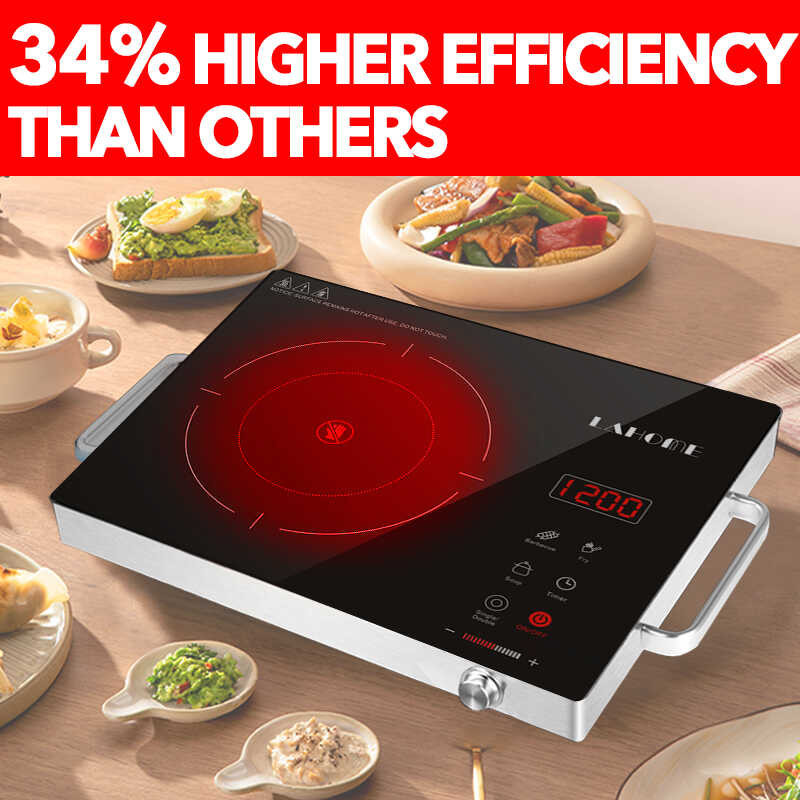 Smart LAHOME Cooktop Countertop Induction Inverter LCD Digital Electric ...