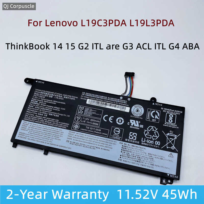 Original L19l3pda Laptop Battery For Lenovo Thinkbook 14 15 G2 Are G3 ...