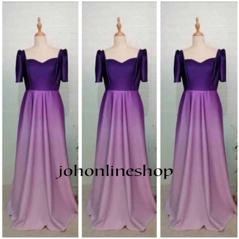 Ombre Modern Purple Filipiniana Puff Up Gown | Shopee Philippines