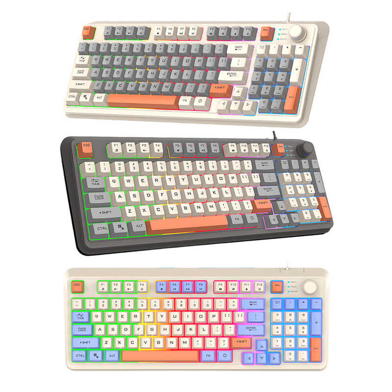 K82 435 Gaming Nical Para Sa PC Tablet Desktop RGB Light USB Port Gamer ...