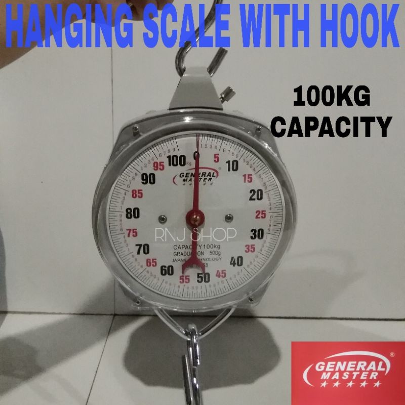 50KG / 100KG HANGING SCALE WiITH HOOK TIMBANGAN GENERAL MASTER | Shopee ...