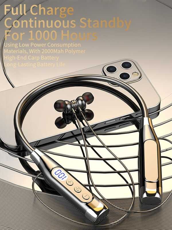 Earphones Bluetooth Headphones Magnetic Sport Neckband Neck-Hanging TWS ...