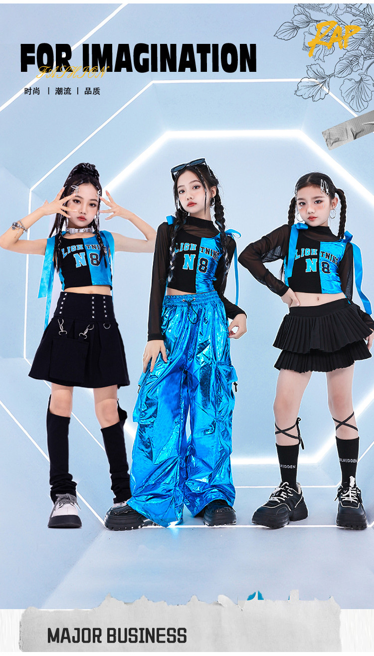 Girls Jazz Dance Costumes Hip-Hop Children Street Dance Costumes ...