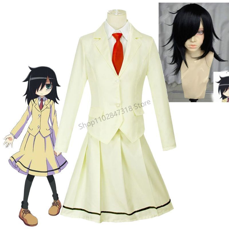 § Anime Kuroki Tomoko Cosplay Wigs And School Uniforms Watamote ...