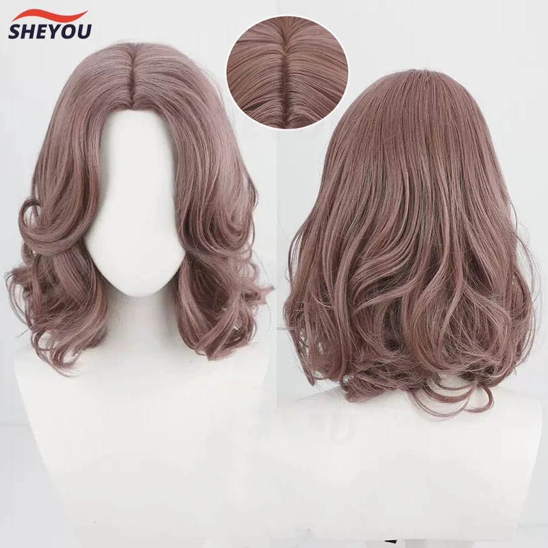 § Mea Cosplay Ranni Short Mid Parting Taro Color Curly Heat Resistant ...