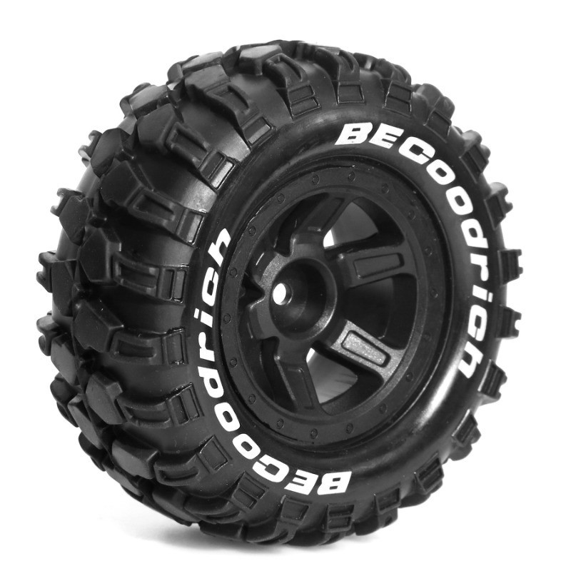 4pcs 90mm 1.9" Plastic Wheel Rim Rubber Tire Set for 1/10 RC Crawler ...