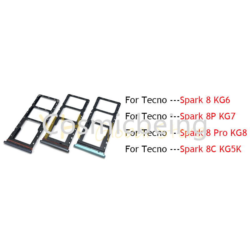 For Tecno Spark 8 8C 8P Pro KG5K KG5 KG6 KG7 KG8 Sim Card Slot Tray ...