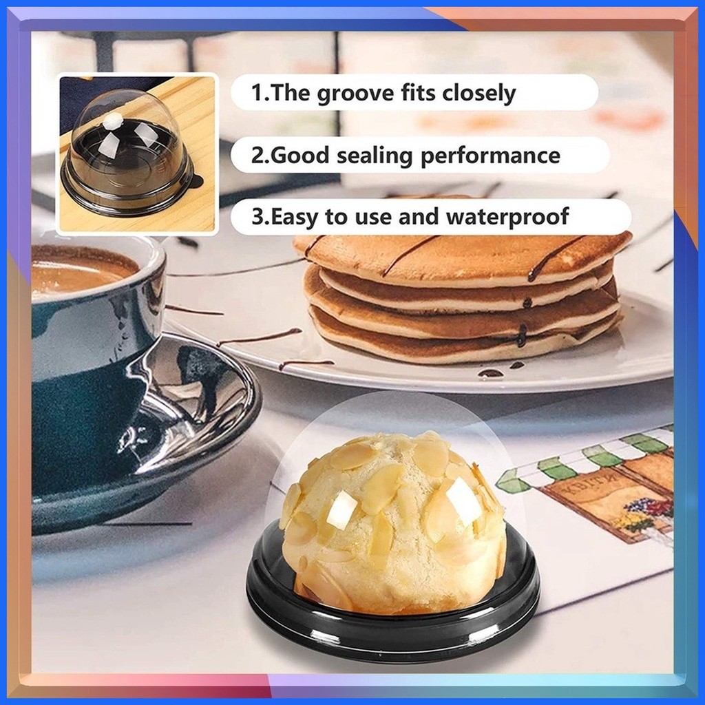 ∲ 50PCS Clear Plastic Mini Cupcake Boxes Muffin Pod Dome Muffin Single ...