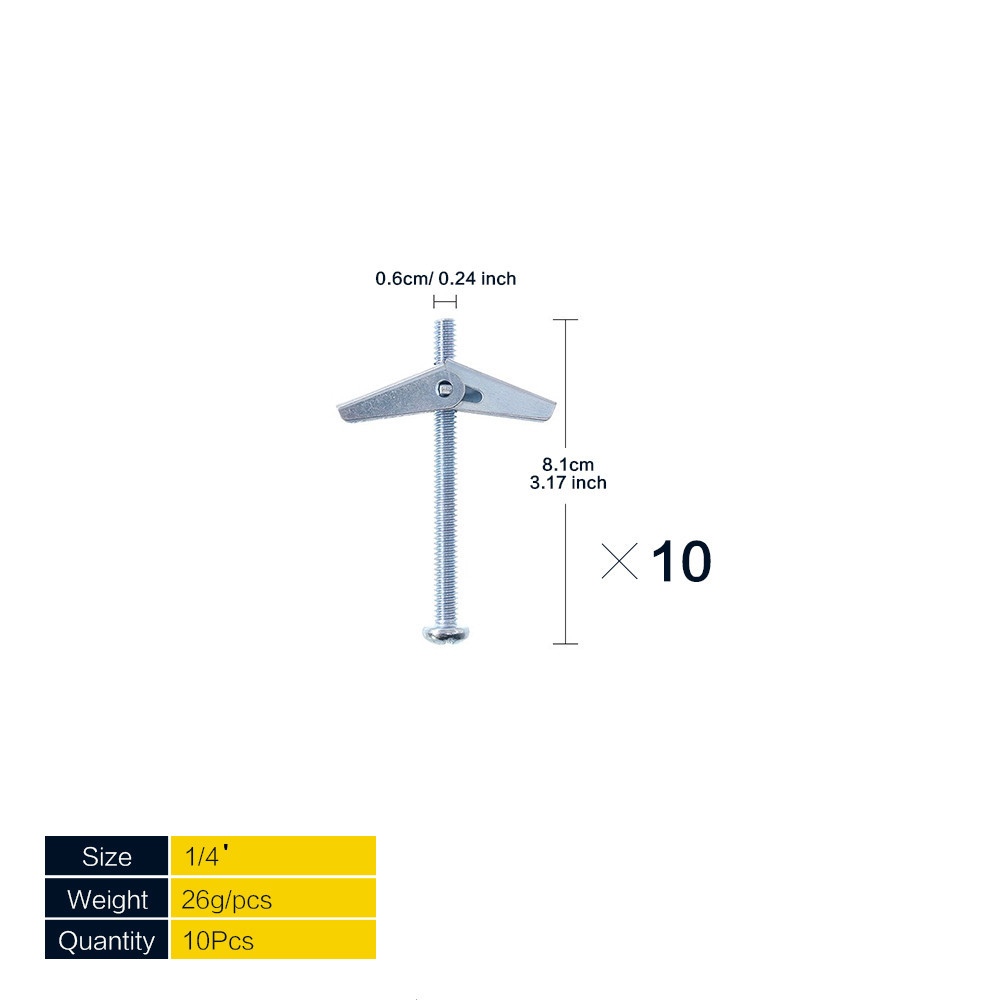 Heavy Duty Hollow Wall Anchors for Drywall Ceiling, Toggle Bolts and ...