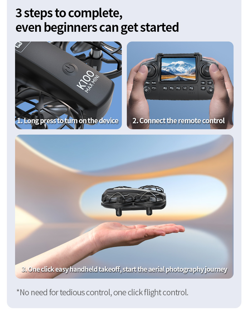 K100 max Drone Optical Flow Positioning Full Screen Protection Remote ...