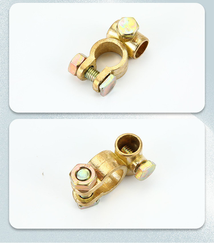 (Fast&COD)（2Pcs）Brass Plated Battery Terminal Clamp Durable Car Battery ...