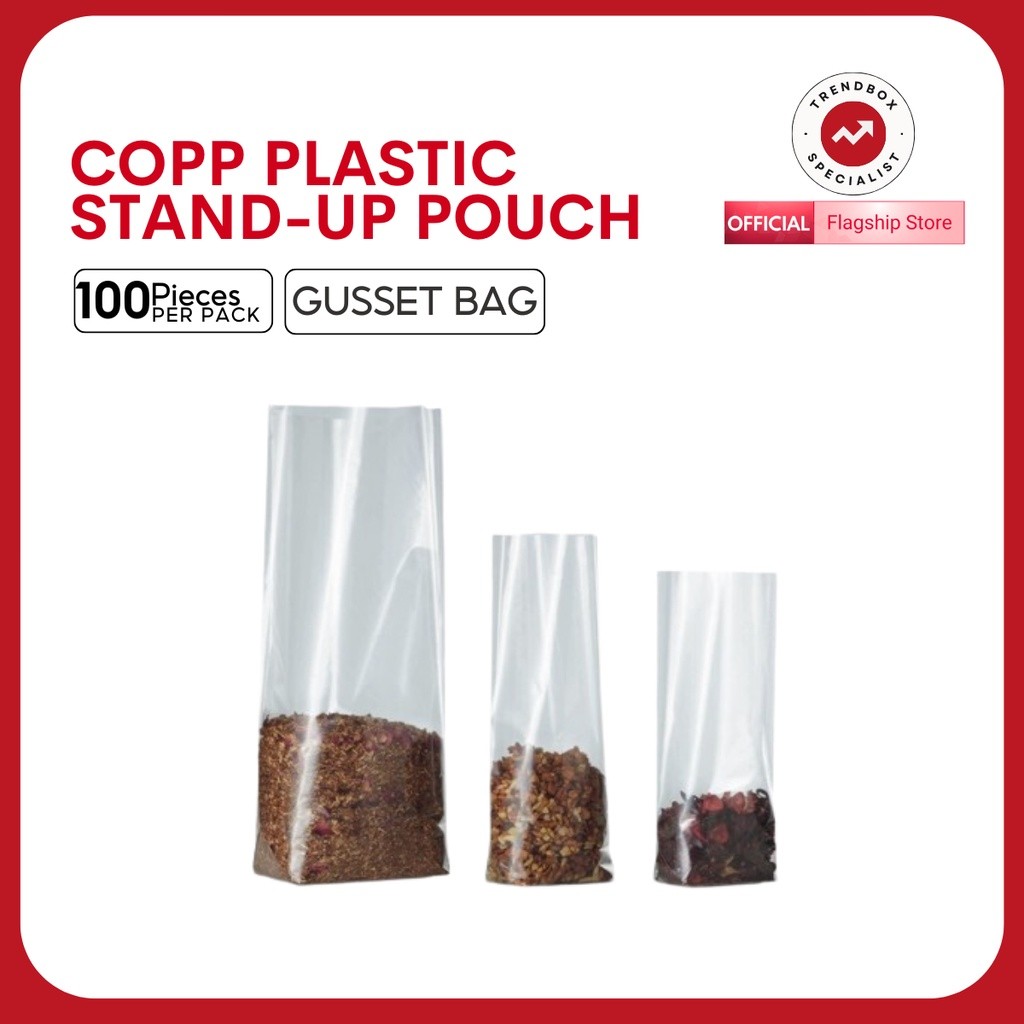trendbox COPP Plastic Stand Up Pouch, Plastic Bag Container (100pcs ...