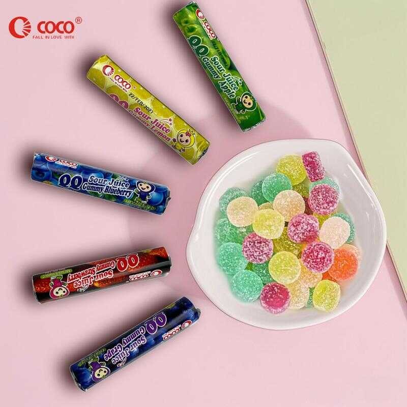 COCO Sour Juice QQ Gummy Assorted Flavor / Blueberry/Strawberry/Grape ...