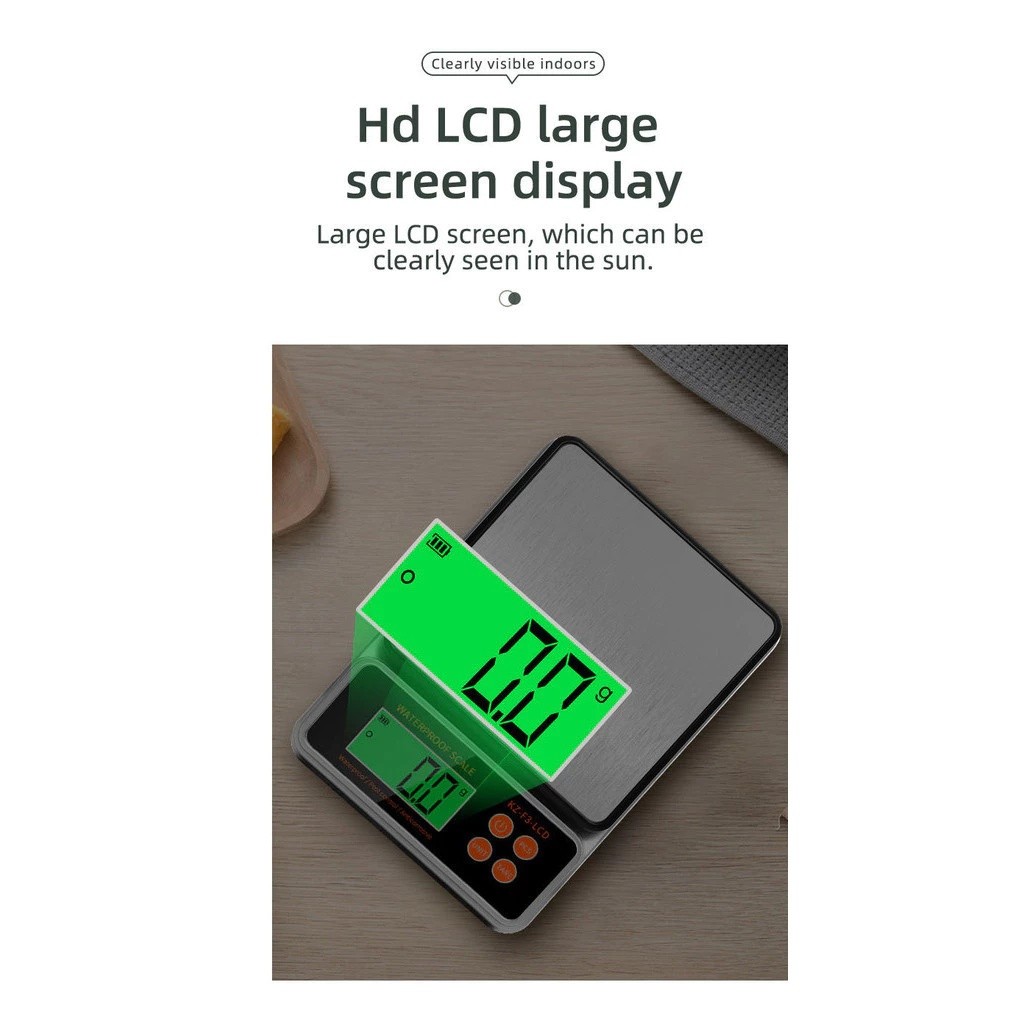 【COD】3KG/7KG Waterproof Food Digital Weighing Scale Rechargeable Scale Digital LED Display ...