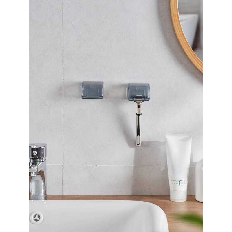 Wall-Mounted Razor Holder Perforation-Free Razor Rack with Lid Drain ...