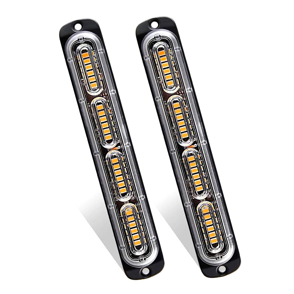 24 Led Strobe Warning Light Ultra Thin Truck Strobe Grille Lightbar Car ...