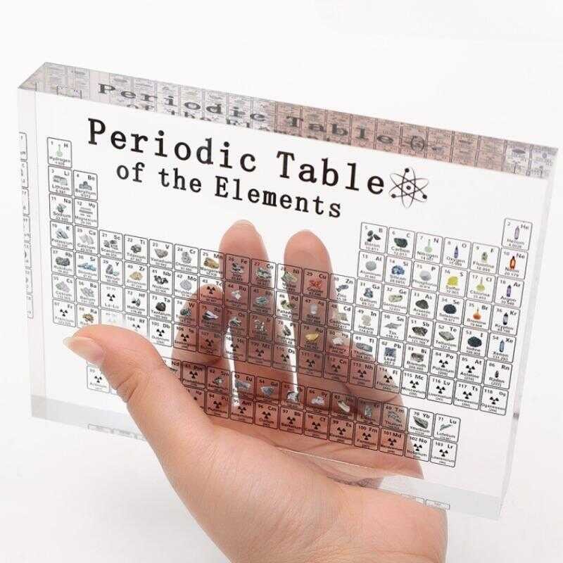 Acrylic Display Periodic Table With Real Elements For Kids School ...