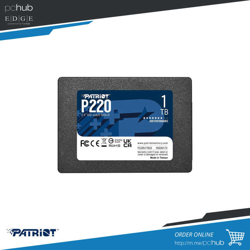 【Cod】Authentic Original Pchub| 1Tb Patriot P220 SSD Sata, R|W: 550.|500 50K|50K, Pn: P220s1tb25 ...