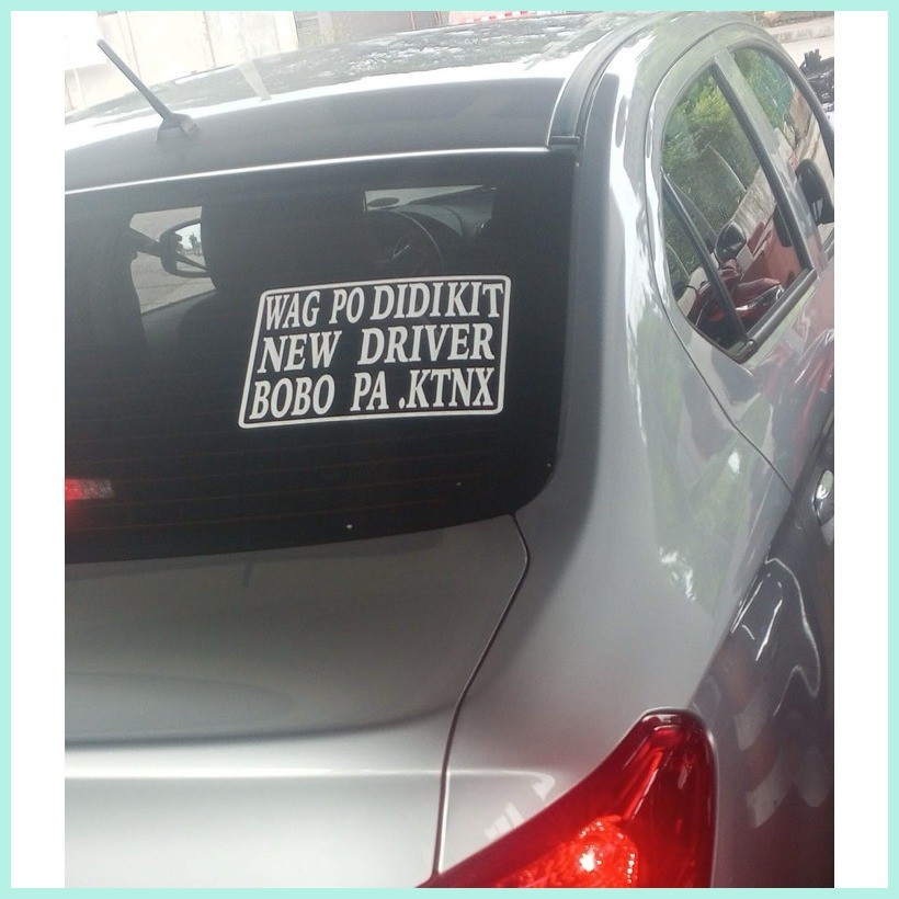 Car sticker Bobo pa new driver a4 size vinyl | Shopee Philippines