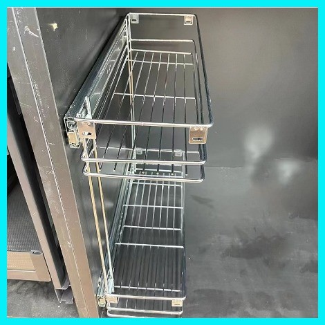 2 Layer Stainless Spice Rack / Stainless Steel Condiments Pull Out ...