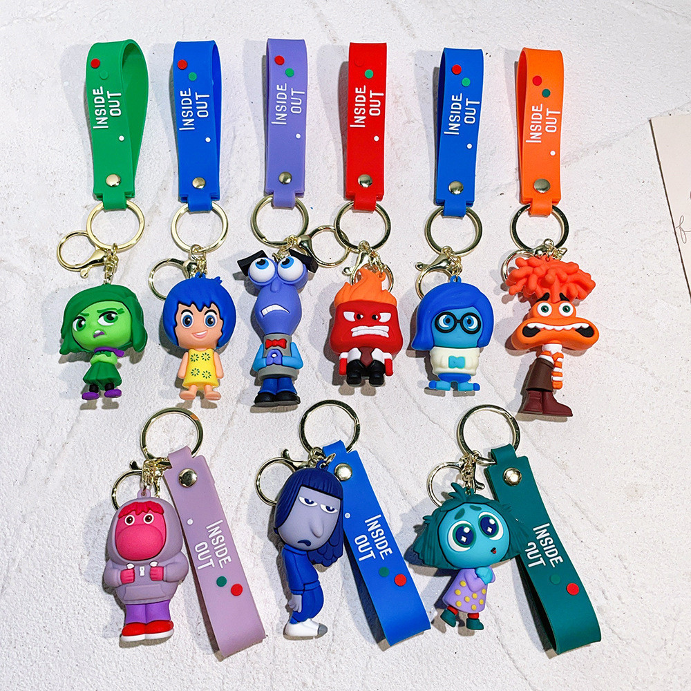 Cute Disgust Inside Out 2 Keychain Cosbi Anime Keychain 3D Sadness ...